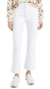 mother women's the hustler ankle fray jeans, fairest of them all, white, 23