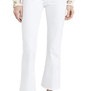 MOTHER Women's The Hustler Ankle Fray Jeans, Fairest of Them All, White, 23