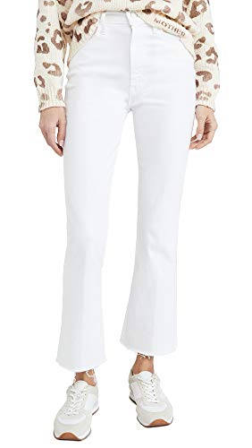 MOTHER Women's The Hustler Ankle Fray Jeans, Fairest of Them All, White, 23