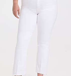 MOTHER Women's The Hustler Ankle Fray Jeans, Fairest of Them All, White, 23