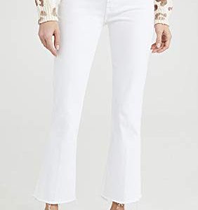 MOTHER Women's The Hustler Ankle Fray Jeans, Fairest of Them All, White, 23