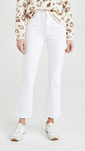 MOTHER Women's The Hustler Ankle Fray Jeans, Fairest of Them All, White, 23