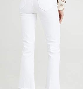 MOTHER Women's The Hustler Ankle Fray Jeans, Fairest of Them All, White, 23