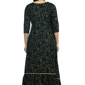 AnjuShree Choice Women Indian Tunic Tops rayon Kurti Dark Green