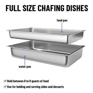 PYY Roll Top Chafing Dish Buffet Set Professional Chaffing Server Set Commercial Chafer 9QT, Chafers for Catering Rolling Buffet Servers and Warmers(Full Size Pan)