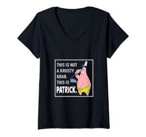 mademark x spongebob squarepants - womens patrick star - this is not a krusty krab v-neck t-shirt