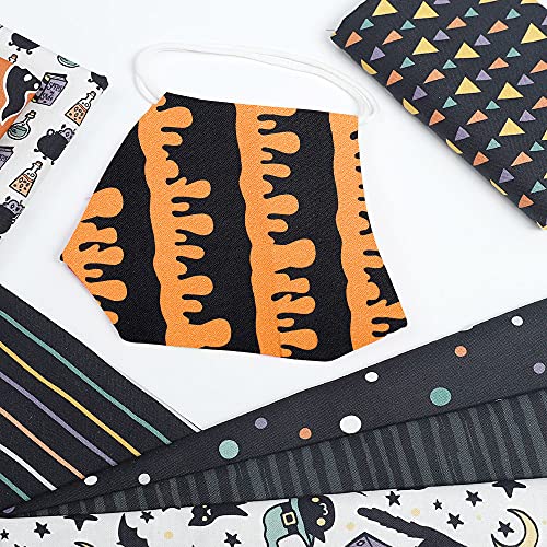 Cottfab 8pcs 100% Cotton Fabric Pattern Fat Quarters Fabric Bundle 22 x 18 Inche（55 x 45cm) Strong and Tightly Woven,Quilting Fabric for Sewing and Patchwork and Face Masks(Halloween Pattern)