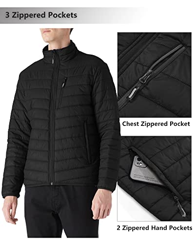 Outdoor Ventures Men's Lightweight Packable Puffer Winter Jacket Insulated Puffy Coat for Snow Ski Hiking Travel