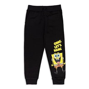 SpongeBob SquarePants Little Boys Fleece 2 Pack Jogger Pants Black/Yellow 4