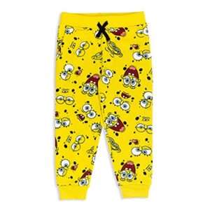 SpongeBob SquarePants Little Boys Fleece 2 Pack Jogger Pants Black/Yellow 4