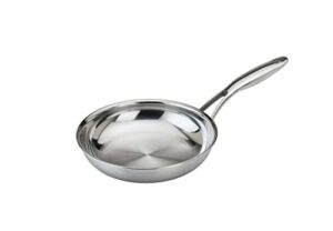 black cube stainless steel 8-inch frying pan, 3 ply professional grade steel skillet, sliver, dishwasher safe