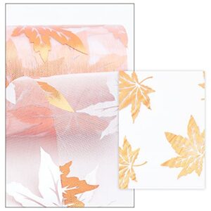 GORGECRAFT Maple Leaf Tulle Fabric Rolls Tulle Spool Ribbon 6 Inch by 10 Yards for Sewing Wedding Crafts Tutu Skirt Birthday Party Decorations (Orange Red)