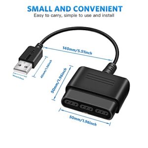 PS2 Controller to USB Adapter Converter Cable, Compatible with Sony PS1/PS2 Controller Gamepad to PS3/PC Controller