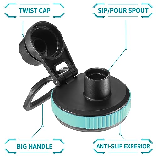 Spout Lid for Hydro Flask Wide Mouth Sport Water Bottles, Replacement Lid Accessories for Hydro Flask Chug lid with Big Handle Easy to Carry, Fits Most Wide Mouth Bottles