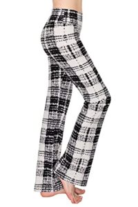 always high waist flare pants - buttery soft bootcut leggings palazzo black and white plaid 2942 xl