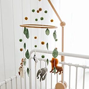 Sorrel + Fern Baby Crib Mobile - Safari Adventure (Elephant, Lion & Giraffe) - Nursery Decoration Ceiling Mobile and Baby Shower for Boys - for Boys & Girls