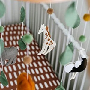 Sorrel + Fern Baby Crib Mobile - Safari Adventure (Elephant, Lion & Giraffe) - Nursery Decoration Ceiling Mobile and Baby Shower for Boys - for Boys & Girls