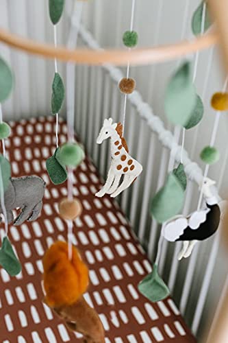 Sorrel + Fern Baby Crib Mobile - Safari Adventure (Elephant, Lion & Giraffe) - Nursery Decoration Ceiling Mobile and Baby Shower for Boys - for Boys & Girls