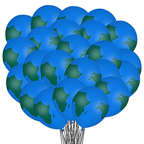 30 Pcs Earth Balloons World Map Balloons 12 Inches Globe Balloon for Birthday Space Theme Party Earth Day Decorations Gift Teaching Supplies