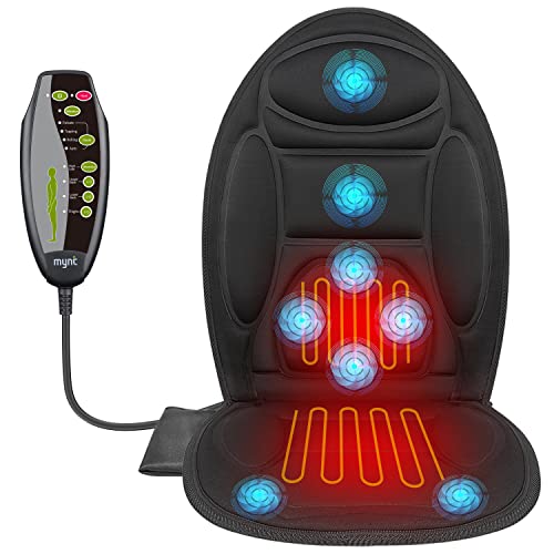 Seat Massager with Heat, Vibrating Back Massager for Chair Massage Cushion, 8 Vibrating Nodes to Relieve Stress and Fatigue for Back, Shoulder and Thighs