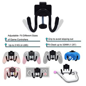 YYST Desk Mount Game Controller Holder Clamp On Hanger Holder Storage Rack for PS3/PS4/PS5/Xbox 360/Xbox One/S/X/Elite/Series S/Series X Controller, Pro Controller (1)