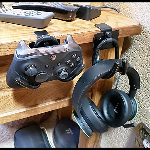 YYST Desk Mount Game Controller Holder Clamp On Hanger Holder Storage Rack for PS3/PS4/PS5/Xbox 360/Xbox One/S/X/Elite/Series S/Series X Controller, Pro Controller (1)