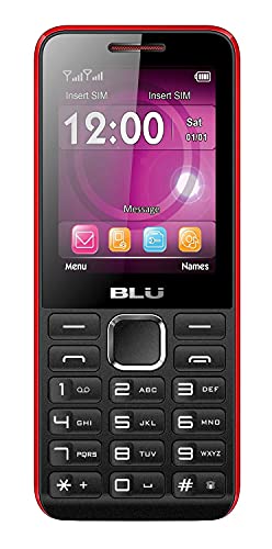 BLU Tank II T193 Unlocked GSM Dual-SIM Cell Phone w/Camera and 1900 mAh Big Battery - Unlocked Cell Phones - Retail Packaging (Red)