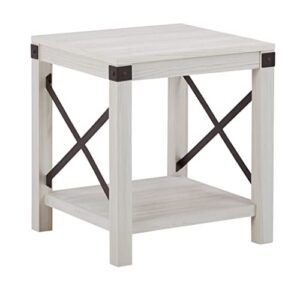 signature design by ashley bayflynn modern farmhouse end table, whitewash