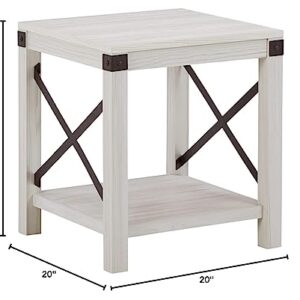 Signature Design by Ashley Bayflynn Modern Farmhouse End Table, Whitewash