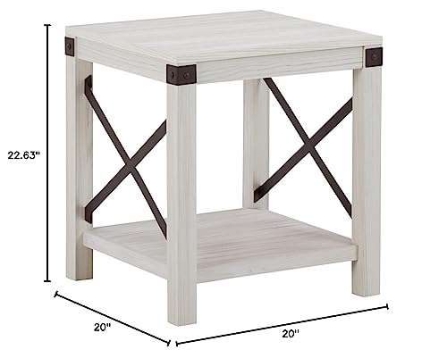 Signature Design by Ashley Bayflynn Modern Farmhouse End Table, Whitewash