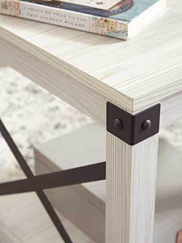 Signature Design by Ashley Bayflynn Modern Farmhouse End Table, Whitewash