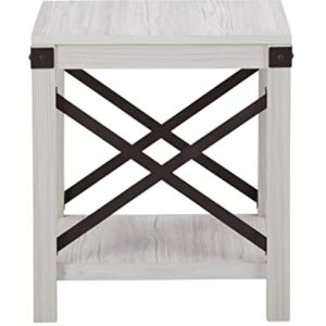 Signature Design by Ashley Bayflynn Modern Farmhouse End Table, Whitewash