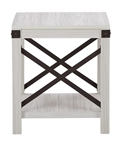 Signature Design by Ashley Bayflynn Modern Farmhouse End Table, Whitewash