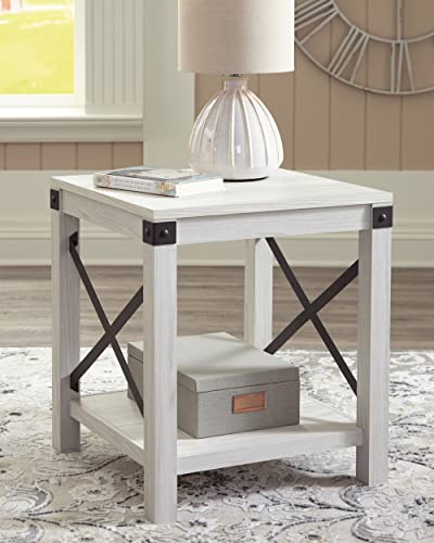 Signature Design by Ashley Bayflynn Modern Farmhouse End Table, Whitewash