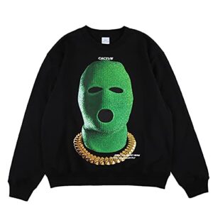 arnodefrance men graphic sweatshirts vintage printing sweatshirt cotton loose crewneck hoodies pullover