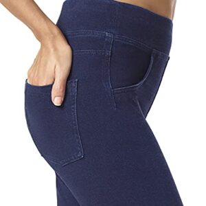 HUE Women's Super Soft Stretch High Rise Denim leggings, No Side Seams