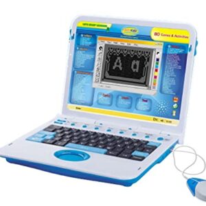 Tech Kidz My Exploration Toy Laptop Educational Learning Computer, 80 Challenging Learning Games and Activities, LCD Screen, Keyboard and Mouse Included (Blue), Ages 5+