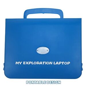 Tech Kidz My Exploration Toy Laptop Educational Learning Computer, 80 Challenging Learning Games and Activities, LCD Screen, Keyboard and Mouse Included (Blue), Ages 5+