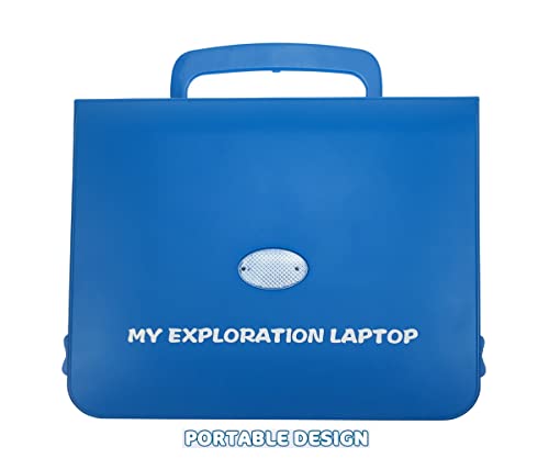 Tech Kidz My Exploration Toy Laptop Educational Learning Computer, 80 Challenging Learning Games and Activities, LCD Screen, Keyboard and Mouse Included (Blue), Ages 5+