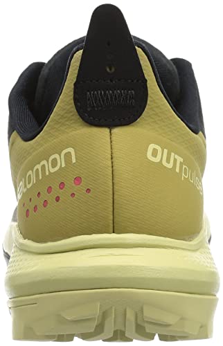 Salomon Men's OUTPULSE Hiking Shoes for Men, Black/Leek Green/Poppy Red, 11