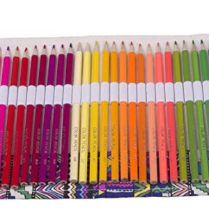 WRITENBACO Colored Pencils Set 72Count for Adult Coloring Books Artist Sketch Premier Drawing Pencils with Handmade Canvas Pencil Wrap Pencil Sharpener and Pencil Extender Bohemia Style FC002