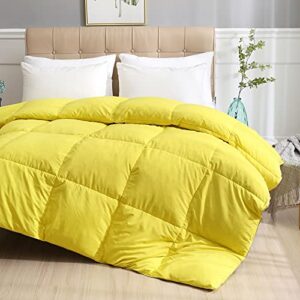 BPC Twin Size Down Comforter - Goose Duck Down and Feather Filling - Soft Brushed Microfiber Fabric-All Season Feather Down Comforter Duvet Cover with Cover Tabs Duvet Insert