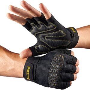 freetoo workout gloves for men 2021 latest, [full palm protection] [ultra ventilated] weight lifting gloves with cushion pads and silicone grip gym gloves durable training gloves for exercise fitness