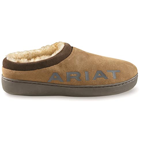 ARIAT Men's Indoor & Outdoor Suede Hooded Clog Slippers, Hashbrown, 10