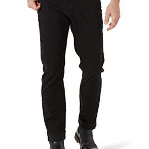 Lee Men's Extreme Motion Straight Fit 5 Pocket Pant, Union-All Black, 36W x 30L