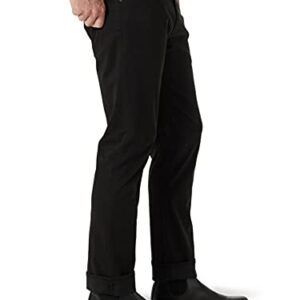 Lee Men's Extreme Motion Straight Fit 5 Pocket Pant, Union-All Black, 36W x 30L