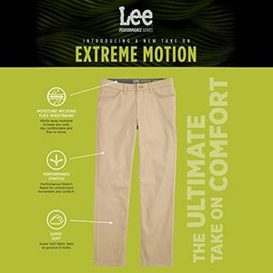 Lee Men's Extreme Motion Straight Fit 5 Pocket Pant, Union-All Black, 36W x 30L