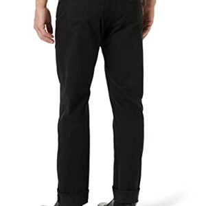 Lee Men's Extreme Motion Straight Fit 5 Pocket Pant, Union-All Black, 36W x 30L