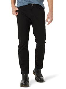 lee men's extreme motion straight fit 5 pocket pant, union-all black, 38w x 32l