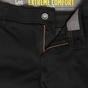 Lee Men's Performance Series Extreme Comfort Canvas Relaxed Fit Cargo Pant, Black, 38W x 30L